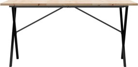 Jídelní stůl s X rámem 160 x 80 x 75,5 cm borové dřevo a ocel 3282765