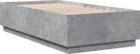 Rám postele s LED osvětlením betonově šedý 75 x 190 cm kompozit 3209670