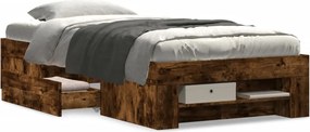 Rám postele bez matrace kouřový dub 75x190 cm kompozitní dřevo 3295531