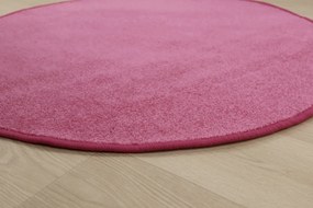 Vopi, AKCE: 👣🛡️200x200 (průměr) kruh cm Kusový koberec Eton růžový 11 kruh + protiskluzová úprava, růžová, ložnice