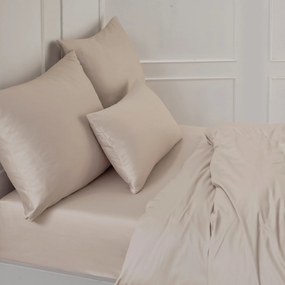 Florella Saténové povlečení Edel Satin Uni Beige Rozměr: 70x90 + 140x200 cm