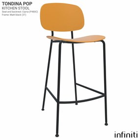 Kuchyňská židle Tondina Pop Barva kovové konstrukce: Matt black 31, Barva sedáku a opěradla z recyklovaného plastu: Peach IR1034