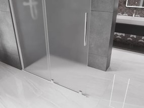 Mexen Velar, sprchová zástěna s posuvnými dveřmi Walk-in 140 x 200 cm, 8mm sklo námraza, chromová, 871-140-000-33-01