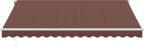 Ručně zatahovací markýza s LED hnědá 400 x 350 cm 3215388