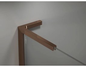 Mexen, Mexen Kioto-X L sprchová stěna 120 x 200 cm, průhledná 10 mm, růžové zlato - 800-120-107-60-00-X