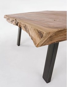 Černý/v přírodní barvě konferenční stolek s deskou z akácie 65x115 cm Aron – Bizzotto