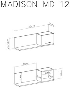 Meblar Obývací sestava Madison B Barva: -dub piškotový / bílá lux