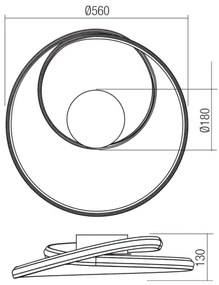 Redo 01-4358 - LED Stmívatelné stropní svítidlo TORSION LED/40W/230V zlatá
