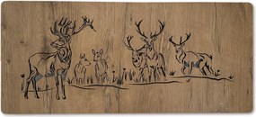 Li-Go "Jeleni" světelný obraz 230V 90x40cm provedení povrchu: dub světlý