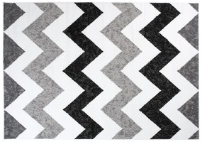 Chemex Kusový koberec Maya - abstrakt 1 - šedý/černý Rozměr koberce: 80x150 cm