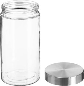 Skleněná nádoba na potraviny s víkem z nerezové oceli, 1700 ml