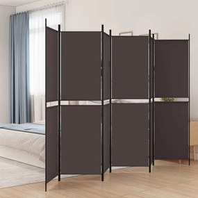 vidaXL 6dílný paraván 300 x 200 cm textil [42039222] Barva: Hnědá