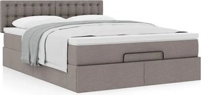 Osmanský postel s matrací taupe 140x190 cm textil 3311626