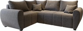 Rohová rozkládací sedací souprava do L MOKA, 235 cm, s úložným prostorem Roh pohovky: Pravý roh, Barva látky: Tmavě šedá (Sawana 05)