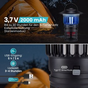 Costway Elektrický hubič hmyzu 2 v 1 Lampa proti komárům s LED světlem USB