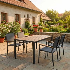 Vikio Zahradní jídelní set 150x90 pro 4 osoby AZS155P-4 přírodní