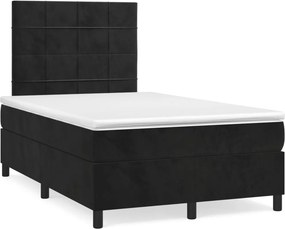 Box spring postel s matrací černá 120 x 200 cm samet 3143015