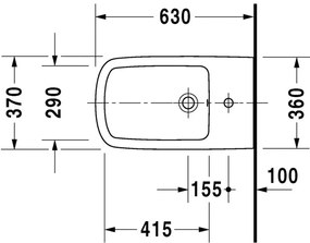 Duravit DuraStyle - Stojící bidet, 1 otvor pro armaturu propíchnutý, 37x63 cm, bílý 2283100000