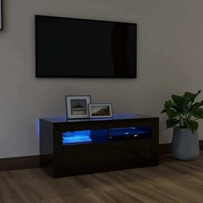 vidaXL TV skříňka s LED osvětlením 90 x 35 x 40 cm [804320] Barva: hnědý dub