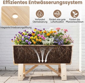 Costway Sada 2 vyvýšených záhonů z jedlového dřeva s drenážním otvorem