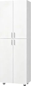 HOMCOM šatní skříň se 4 dveřmi, 180 cm, bílá