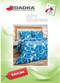 DADKA Bavlněné povlečení Julius modré 140x220, 70x90 cm