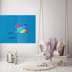Modrá coelinová skleněná magnetická tabule pro děti Smatab® - 48 × 48 cm