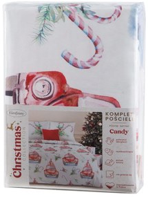 VÁNOČNÍ POVLEČENÍ Z MIKROVLÁKNA CANDY 200X220 CM, 2KS 70X80 CM VZOROVANÉ