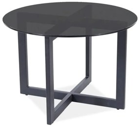 Casarredo - Komfort nábytek Kulatý konferenční stolek BEKY B kouřové sklo/černý kov
