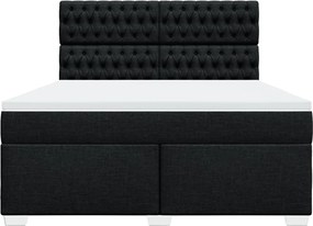 Box spring postel s matrací černá 180x200 cm textil 3290576