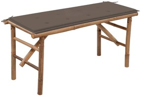 Skládací zahradní lavice s poduškou 118 cm bambus 3063857