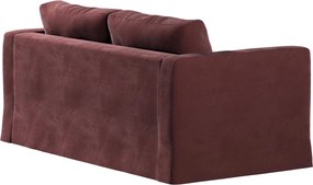 Potah na pohovku IKEA  Karlstad 2-místná , nerozkládací, dlouhý barva červená látka lesklé, sametová