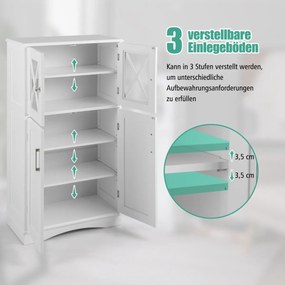 Costway WC skříňka do koupelny, na prádlo s dvířky – 60 × 30 – 60 × 30 × 108 cm