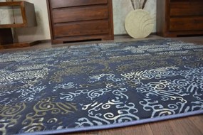 Kusový koberec DROP JASMINE 453 tmavě modrý