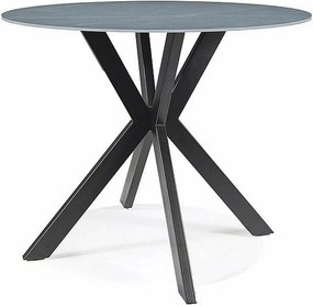 Jídelní stůl Talia 90 cm keramika mramor/černý
