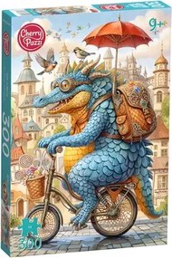 CHERRY PAZZI Puzzle Ještěr na kole / 300 dílků / 34,5 x 50 cm