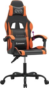 Herní židle černá a oranžová umělá kůže 3143872