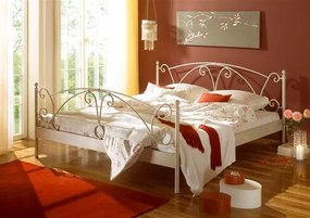 Nábytek ATIKA s.r.o. Kovová postel WENEZIE Povrchová úprava: stříbrná RAL 9006, Rozměr: 100 x 200 cm