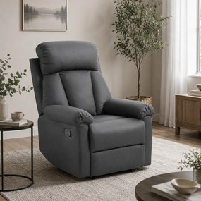 HOMCOM Relaxační křeslo, televizní křeslo s funkcí ležení, manuálně nastavitelný odpočinkový křeslo z umělé kůže do obývacího pokoje, černá