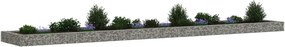 Gabionový vyvýšený záhon pozinkovaná ocel 600 x 100 x 20 cm 151316