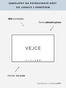 VEJCE - Samolepka s rámečkem na dózy do lednice, 6 x 4 cm