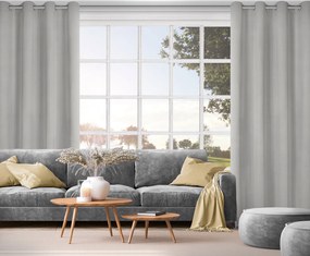 ZATEMŇOVACÍ ZÁVĚS (100%) NA KROUŽCÍCH NITA 140X250 CM ŠEDÁ