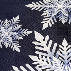 Vánoční prošívaný přehoz s potiskem sněhových vloček Šířka: 220 cm | Délka: 240 cm