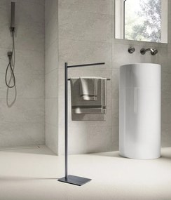 Gedy Gedy, TRILLY Stojan s držákem ručníků, hranatý, gun metal, TR3181