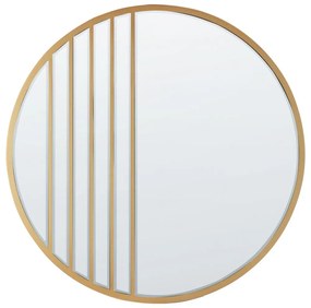 Kulaté nástěnné zrcadlo ⌀ 80 cm zlatá COUST Beliani