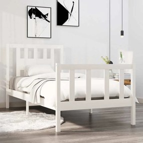 vidaXL Rám postele masivní dřevo 75 x 190 cm malé jednolůžko [3104090] Barva: Bílá