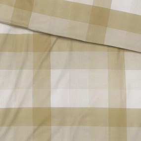 SCANquilt povlečení FINO DESIGN karo béžovobílá 140 x 200/70 x 90 cm