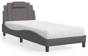 Postel Viana s matrací šedá 80 x 200 cm umělá kůže 3208757