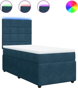 Box spring postel s matrací modrá 80 x 200 cm samet 3294494