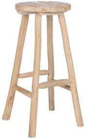 Dřevěná barová stolička přírodní  - 36*45*80cm